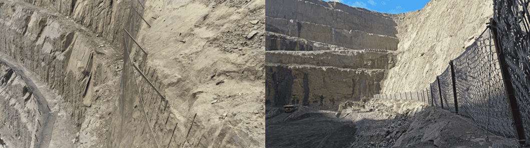 Figure 7- Examples of falling-rock retention nets